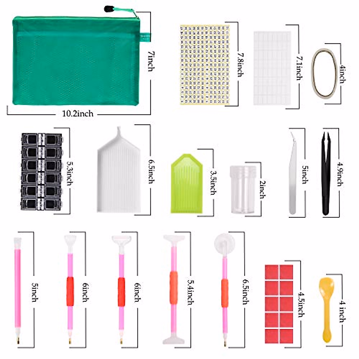 HOHOTIME 60 Slots Diamond Painting Storage Containers,142pcs 5D Diamond Painting Accessories Kit for Diamond Art Craft Jewelry Beads Organizer,Diamond Art Storage for DIY Art Craft