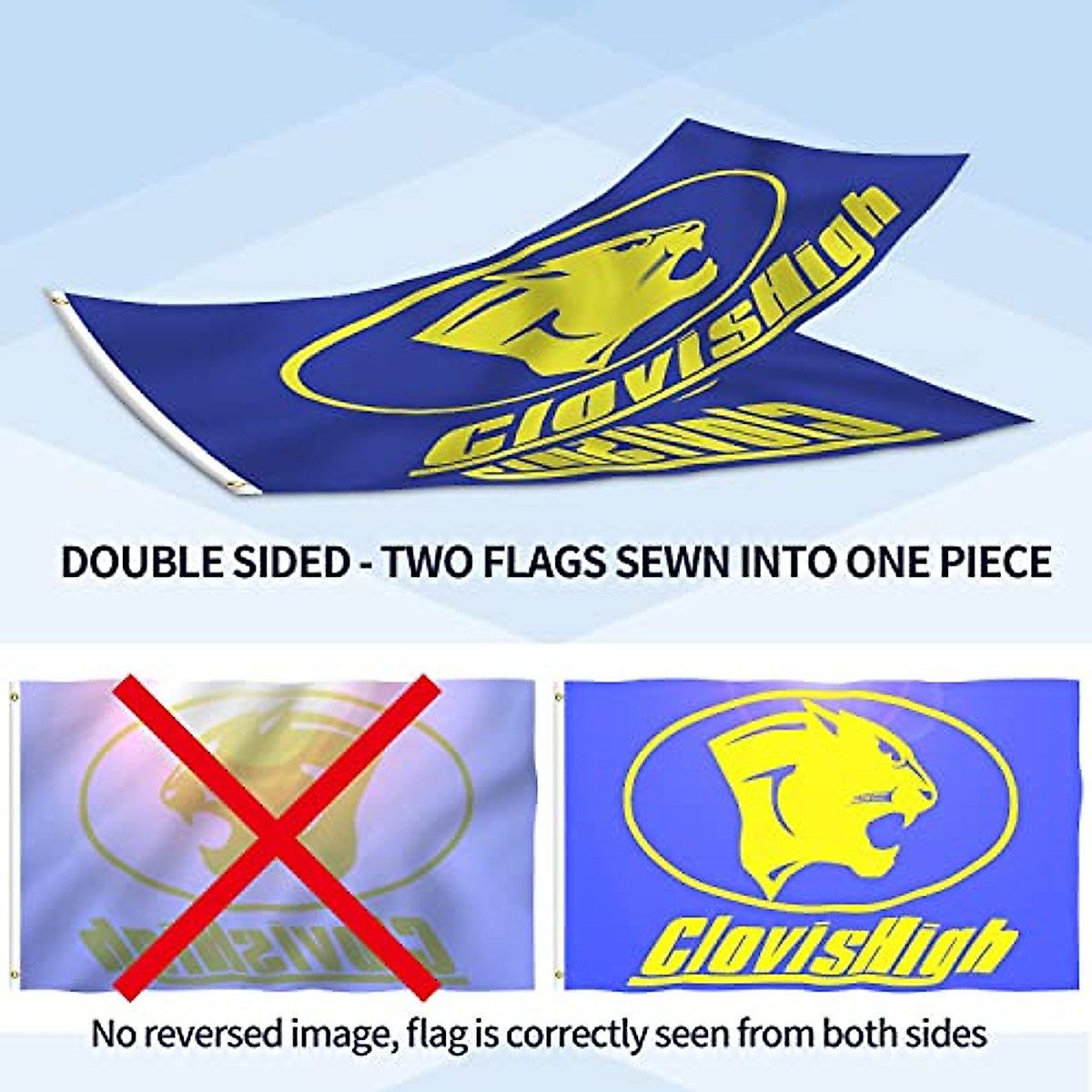 ANLEY Double Sided Custom Flag 3x5 Ft For Outdoors - Print Your Own Logo/Design/Words - Vivid Color, Canvas Header and Double Stitched - Customized Two Side Flags Banners with Brass Grommets 3 X 5 Ft