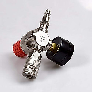 Air compressor pressure regulator 1/4" mini pressure gauge, double connection pressure regulator air compressor air pump accessories 180psi 12bar (three-way valve)