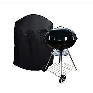 AMSAMOTION BBQ Cover Waterproof, Windproof, Anti-UV, Heavy Duty Rip Proof Kettle Oxford Fabric Grill Barbecue Cover, Round 71vmx 68cm…