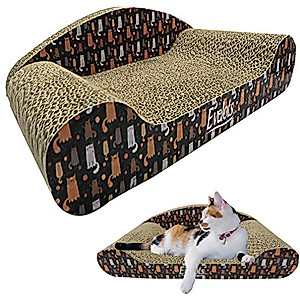 Evelots Kitty Cat Scratcher-Comfy Lounge Couch-Sturdy Cardboard-Claw Groomer