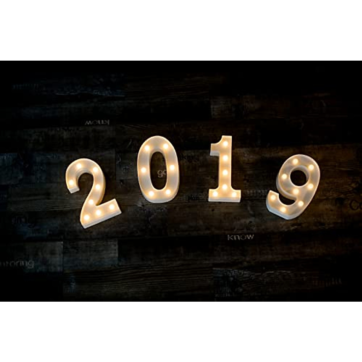 Foaky LED Letter Lights Sign Light Up Letters Sign for Night Light Wedding/Birthday Party Battery Powered Christmas Lamp Home Bar Decoration(A)