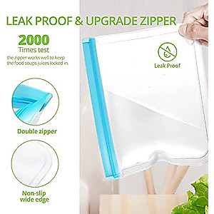 10 Pack Reusable Storage Bag, Dishwasher Safe,3 Galon Bags 4 sandwishs Bags and 3 Snack Bags, Leak-proof Reusable Quart bags for Marinate Meats, Cereal, Sandwich, Snack,