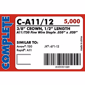 20 Gauge, 3/8" Crown Fine Wire Staple, for Rapid R11 Hammer Tacker (20 Boxes Per Case) - AXXIS-C-A11-12