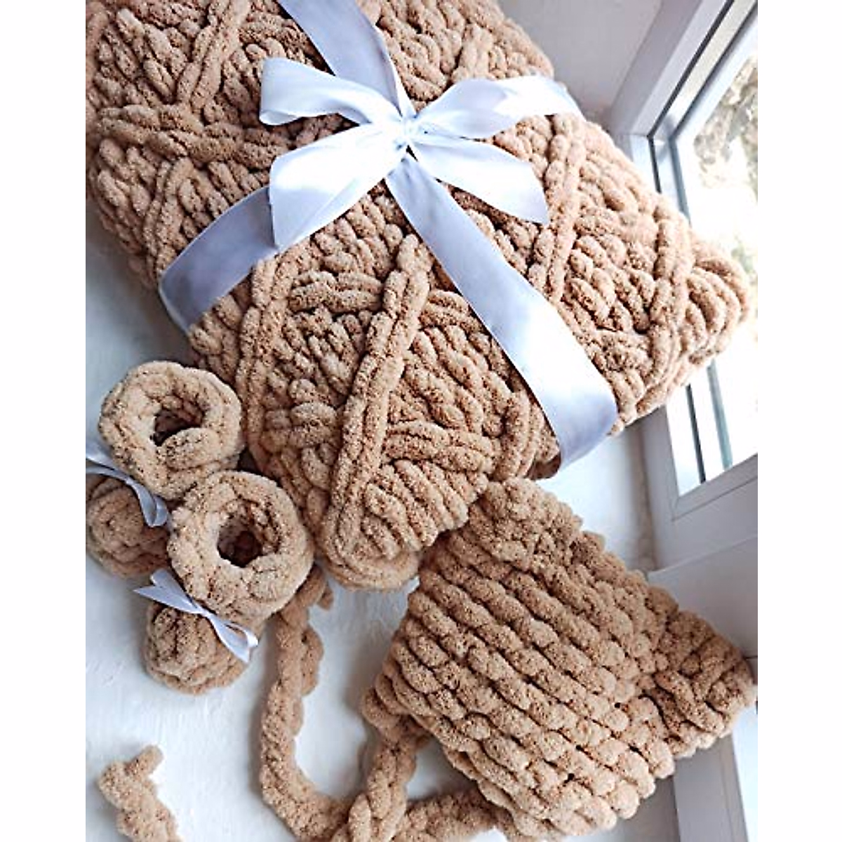 4 skn/Ball Alize Puffy Baby Big Loop Blanket Yarn 100% Micropolyester Soft Yarn 400gr 39.3 yds (62-Cream)