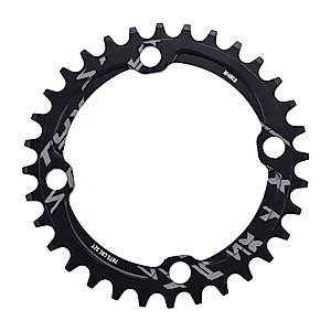 HERCHR 104 BCD Chainring, Aluminum Alloy Round Single Bike Chainring for Mountain Bike Road Bike(32T-Black)