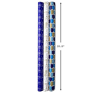 Hallmark Tree of Life (3 Gift Rolls) wrapping paper, Hanukkah Tri-Pack, 5JXW1734