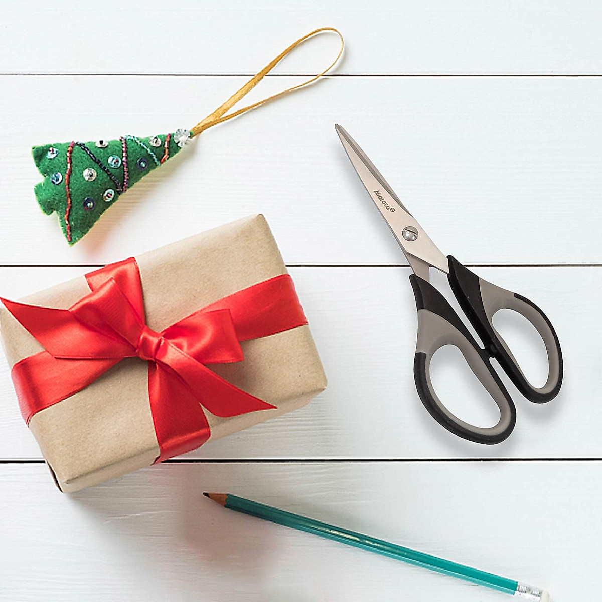 Scissors, Craft Scissors, All Purpose Scissors for Office Home School Sewing Fabric Students Teacher Art Craft DIY Supplies, Sharp Blade, Soft Grip Handle, 3 Pack 6"/8"/10"