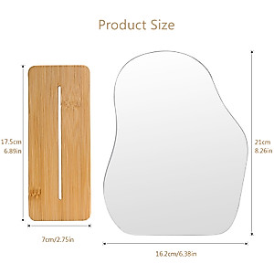 YOSELY Makeup Mirror Vanity Mirror Frameless, Frameless Table Mirror, Desk Tabletop Mirrors with Stand for Bedroom,Living Room