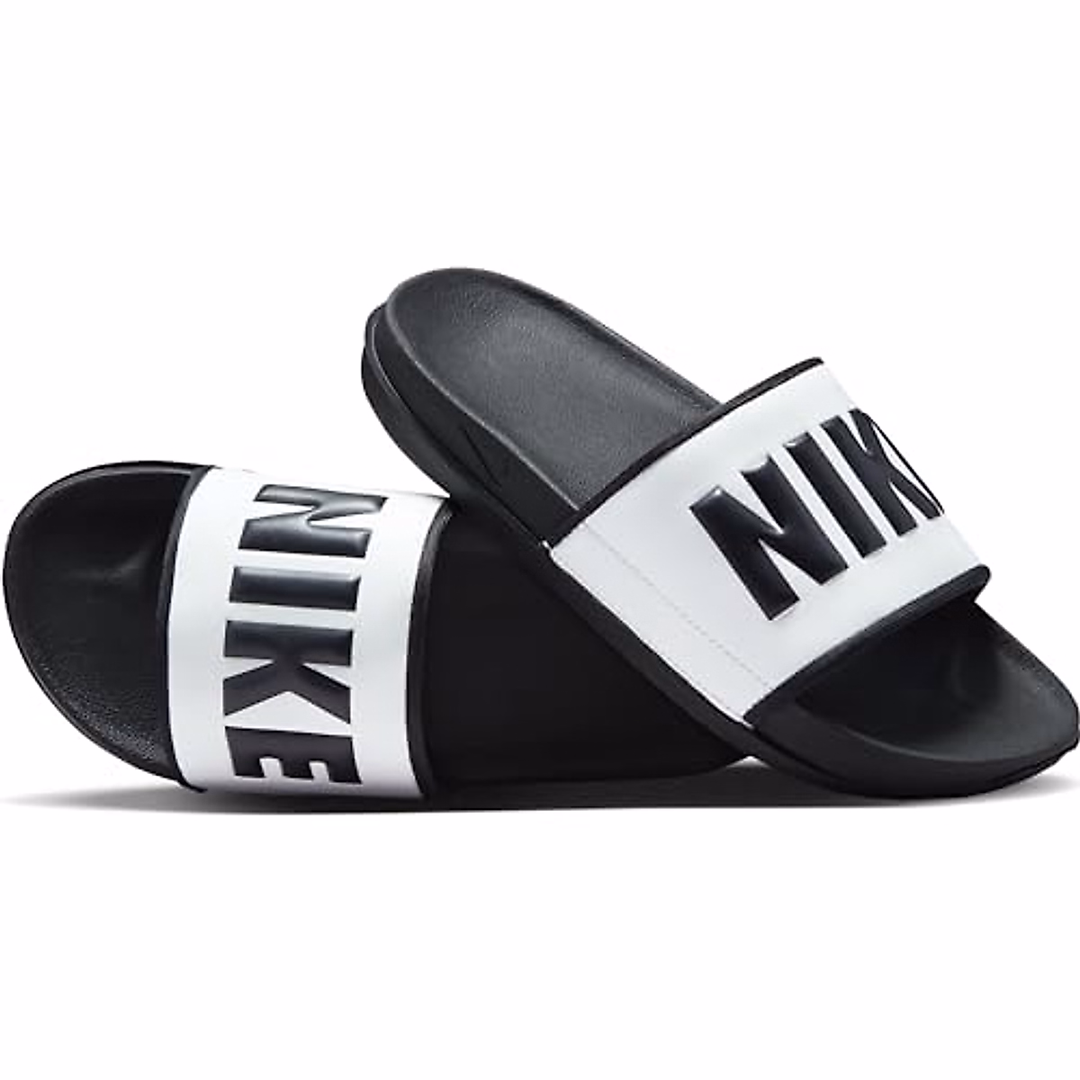 Nike Women's Offcourt Padded Insole Slip On Slide Slippers, Black/Black-summit White, 7