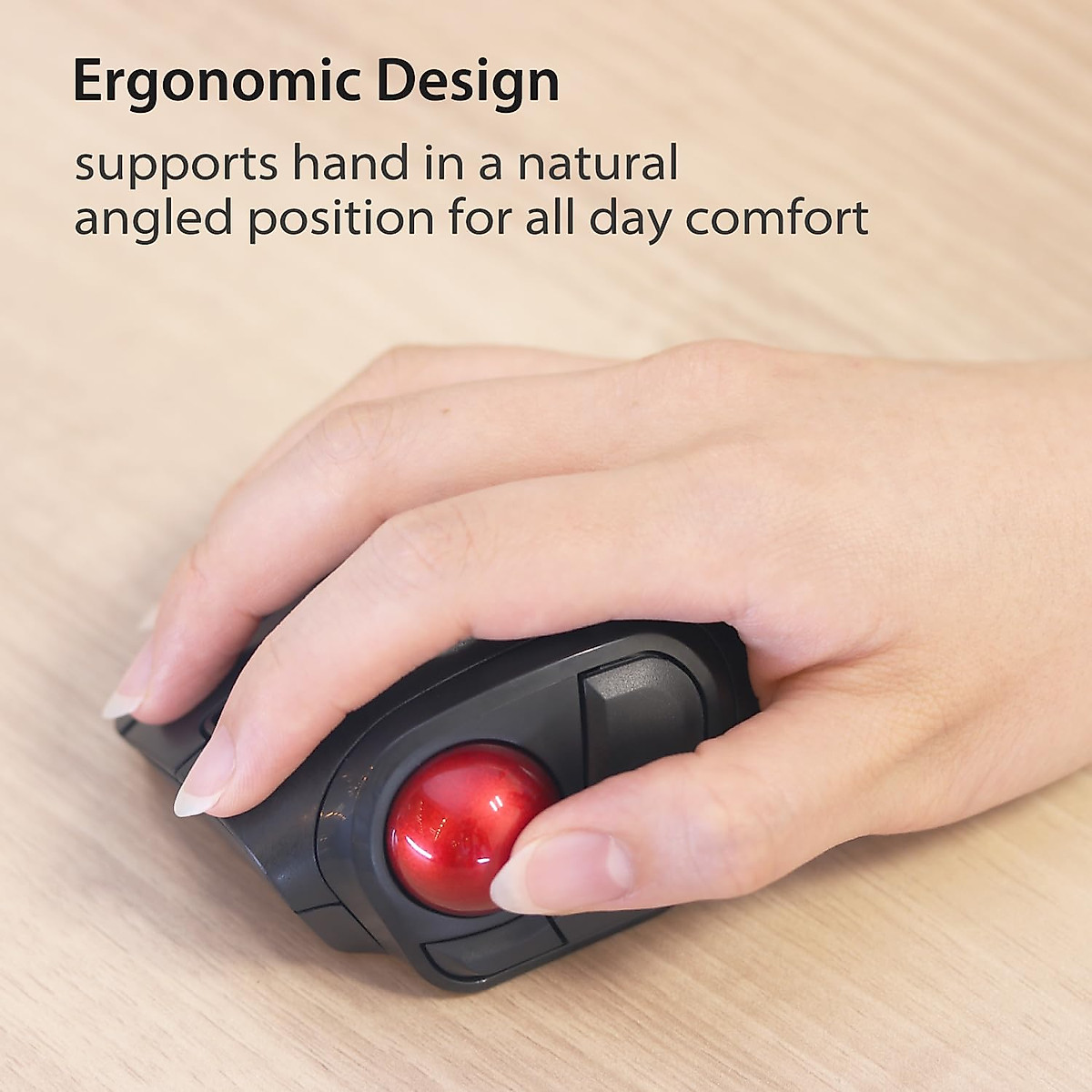 ELECOM Bitra Small Travel Trackball Mouse with Case, Bluetooth Wireless, Thumb Control, Silent Mouse Click, Ergonomic Design, 5 Programmable Buttons