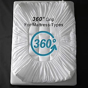 Royoliving Mattress Topper California King Size Mattress Pads Protector Extra Thick Cotton Cover Top Fluffy Soft Elastic 18" Deep Pocket Cooling Breathable (72x84 Inches)