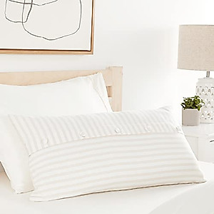 Nautica - Throw Pillow, Cotton Bedding with Hidden Zipper Closure, Stylish Home Decor (Saybrook Beige, 14" x 26")