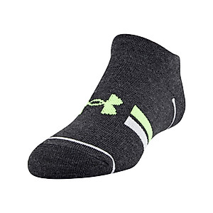 Under Armour Youth Essential Lite No Show Socks, 6-Pairs , X-Ray Yellow/Assorted , Small