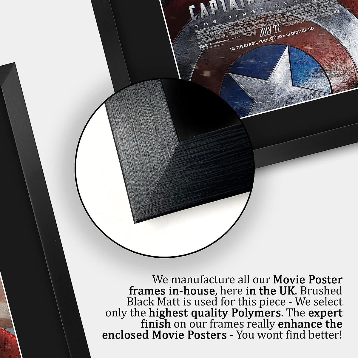 HWC Trading Framed 11" x 14" Print - Captain America Movie Poster Chris Evans Signed Gift Mounted Printed Autograph Film Gifts Photo Picture Display
