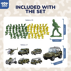 TOY Life Army Men, Army Toys, Plastic Army Men Action Figures, Toy Soldiers for Boys, Military Toys, Green Army Men Playset, Toy Helicopter, Soldier Toys, Army Guys, Army Action Figures, Toy Army Men