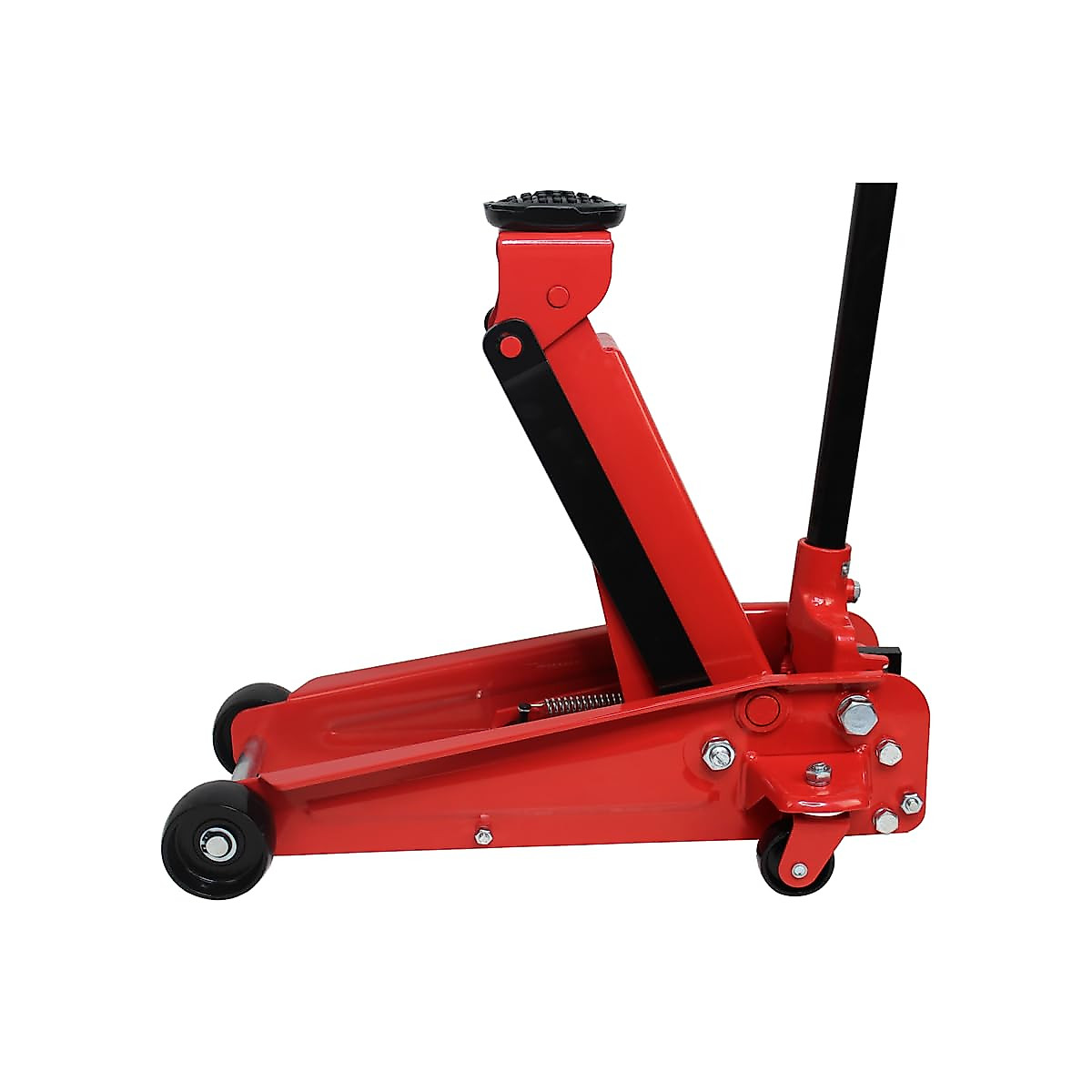 K Tool International 63131B 3 Ton Automotive Service Floor Jack for Garages, Repair Shops, and DIY, Portable, Compact, 6,000 lbs. Capacity, Hydraulic Lifting Range 5.5" - 8.75", Heavy Duty Steel, Red
