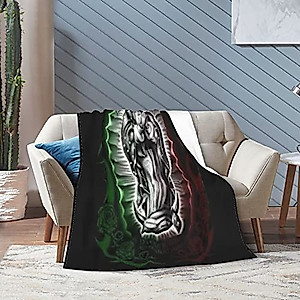 Our Lady Virgin Mary Guadalupe Mexican Flannel Fleece Throw Blankets Super Soft Cozy Warm Plush Bedding for Adults Kids Lightweight Blankets for Couch,Sofa,Bed Halloween decor-80 x60
