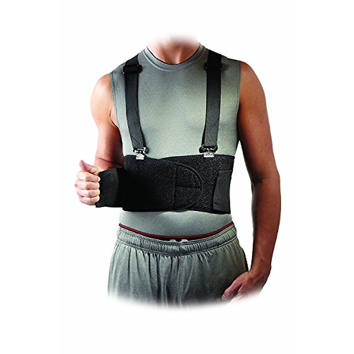 McDavid 496 Back Support with Suspender, Black, Regular