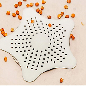 Set of 3 Rubber Starfish Drain Sink Strainer Bath Shower Sewer Cover Hairs Filter for Kitchen and Bathroom(White,Blue,Yellow)