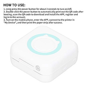 Gaeirt Mini Printer Portable Photo Printer, Pocket Printer Thermal Portable Wireless Bluetooth Bluetooth Label Printer 200dpi Support for Wireless Bluetooth 4.1(Green)