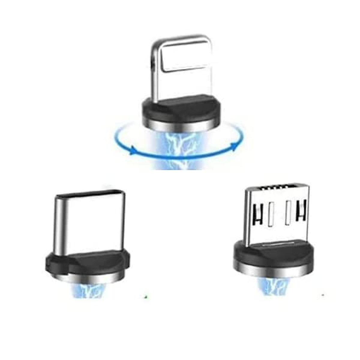 Statik Magnetic Tips - 3 Tip Connectors That Magnetically Straps Into The Charging Cable - Compatible with All Devices - Universal and Easy to Use (Pack of 3)
