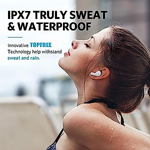 Wireless Earbuds Bluetooth 5.3 Headphones with Charging Case HiFi Stereo Sound in-Ear Earphones Built-in Mic IPX7 Waterproof Touch Control Ear Bud Auto Pairing Noise Cancelling Headset for iOS/Android