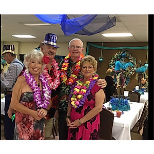 8 Pcs Thicken 41 Inch Hawaiian Leis, 4 Color Lei for Graduation Party, Dance Party, Photo Prop in Outdoors (8 Pcs 4 Color)