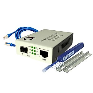 ADnet 10 Gigabit Fiber to 10G Copper UTP Ethernet Media Converter - Open SFP+ 10Gb Slot - 10G Base-T to 10G Base-R - Cat7 UTP 1m Cable in Set - 10 Gbps Gbit Fiber Optic Converter