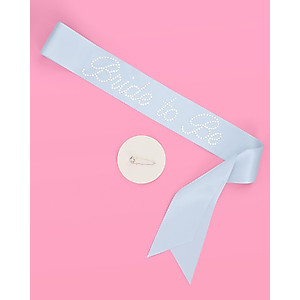 xo, Fetti Bachelorette Blue Pearl Bride to Be Sash | Bach Party Decorations, Engagement Supplies, Something Blue Bridal Shower Gift, Bridesmaid Favors