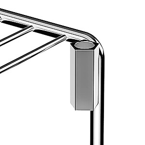 Redrubbit 2 Pack Large (15.9 x 9. 4 Inch) Stackable Cabinet Storage Shelf Rack, Rustproof Kitchen Counter and Cabinet Shelf, Storage Rack Organizer for Kitchen, Fridge, Cabinet, Bathroom, Chrome