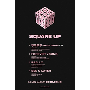 BLACKPINK - [Square Up] 1st Mini Album Black Ver CD+Booklet+PhotoCard+SelfieCard+Lennticular Lyrics+Postcard K-POP Sealed