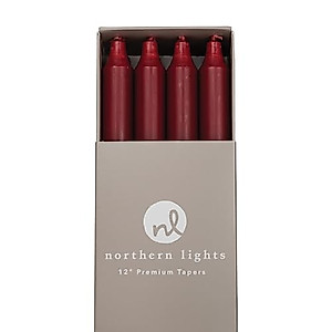 Northern Lights Candles - 12" 12pk Tapers - Crimson - 72795