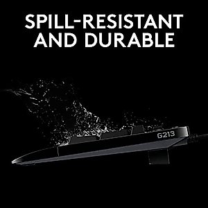 Logitech G213 Prodigy Gaming Keyboard, LIGHTSYNC RGB Backlit Keys, Spill-Resistant, Customizable Keys, Dedicated Multi-Media Keys – Black