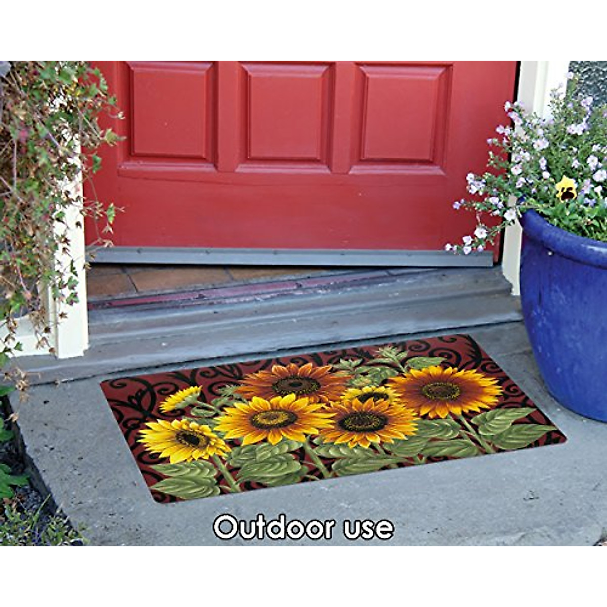 Toland Home Garden 800108 Sunflower Medley Fall Door Mat 18x30 Inch Summer Outdoor Doormat for Entryway Indoor Entrance