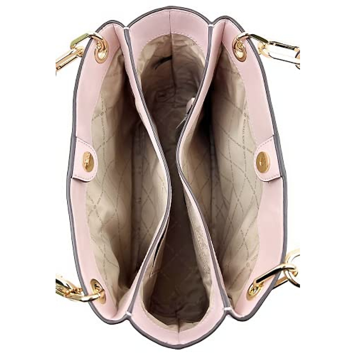 Michael Kors Women's Trisha Large Shoulder Bag Tote Purse Handbag (Powder Blush)