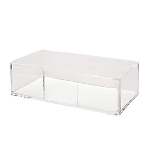 Guest Towel Holder Tray Bathroom Paper Hand Towels Caddy Basket Acrylic Holder Bathroom Accessories Clear Bathroom Storage and Organization or Dinner Napkin Holders 4.5" x 9" x 2.5 Made in USA