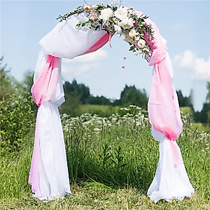 yeesiprua Wedding Arch Drapes, 18FT White Drapes Sheer Backdrop Curtain Chiffon Fabric Drapery Table Runner Sheer Voile Draping Panels Wedding Arches for Ceremony Curtain Valance Party Decoration