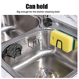 4Pcs Sponge Holders for Kitchen Sink,Strong Adhesive Small Sponge Holder,Stainless Steel Rustproof Waterproof Kitchen Sink Caddy Save Sink Space,Quick Drying(silver)