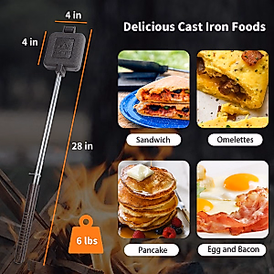 AILITOR Cast Iron Camp Pie Cooker, Campfire Sandwich Maker (Pack of 2)