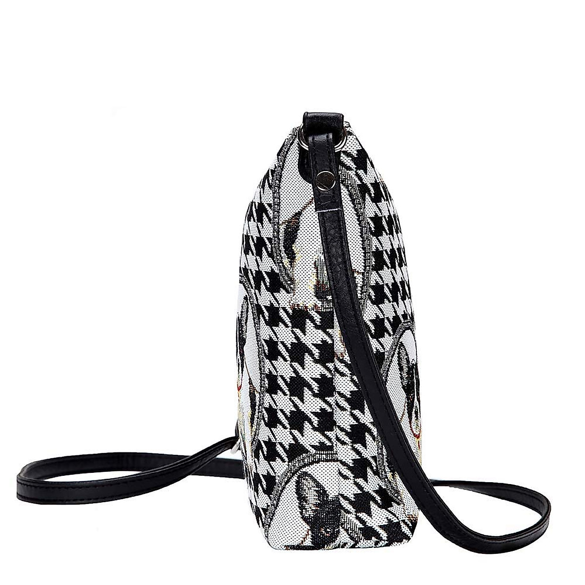 Signare Tapestry Small Crossbody Bag Sling Bag for Women with French Black and White Bulldog Design (SLING-FREN)