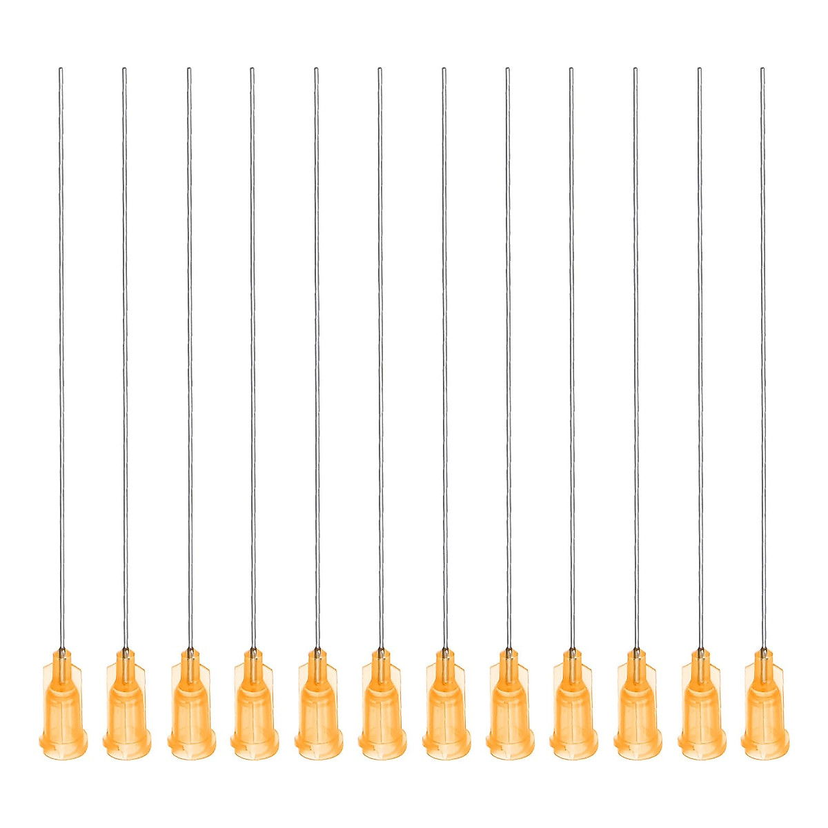 uxcell 20 Pcs 25G Plastic Dispensing Needles with Luer Lock, 4" Steel Needle Tube PP Heat-Resistant Plastic Blunt Tip for Liquid Glue Gun, Orange