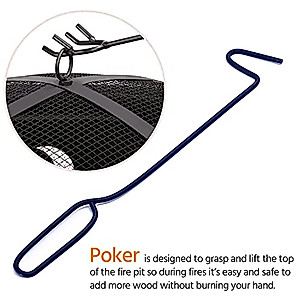 CGVOVOT Fire Pits for Outside,Fire Pit Wood Burning Round Star and Moon,Fireplace Poker,Spark Screen, for Outdoor Backyard Terrace Patio