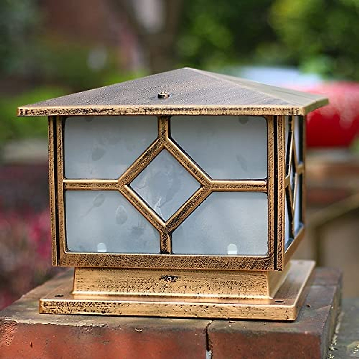 MODEBHD Continental Waterproof Table Lamp Column Lamp Square Glass Aluminum Courtyard Gate Bollard Lamp Street Post Light Garden Villa Outdoor Lights E27 Decoration Landscape Floor Lamps