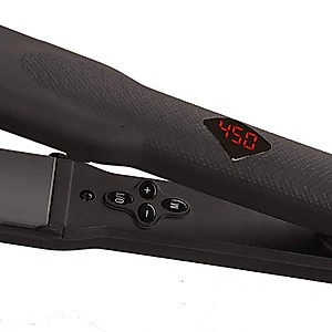 Professional Keratin Hair Straightener 1.25" Wide Flat Iron Hair Straightener Instant Heat Up Flat Iron 285℉-450℉, Dual Voltage, Auto Shut Off (Black)