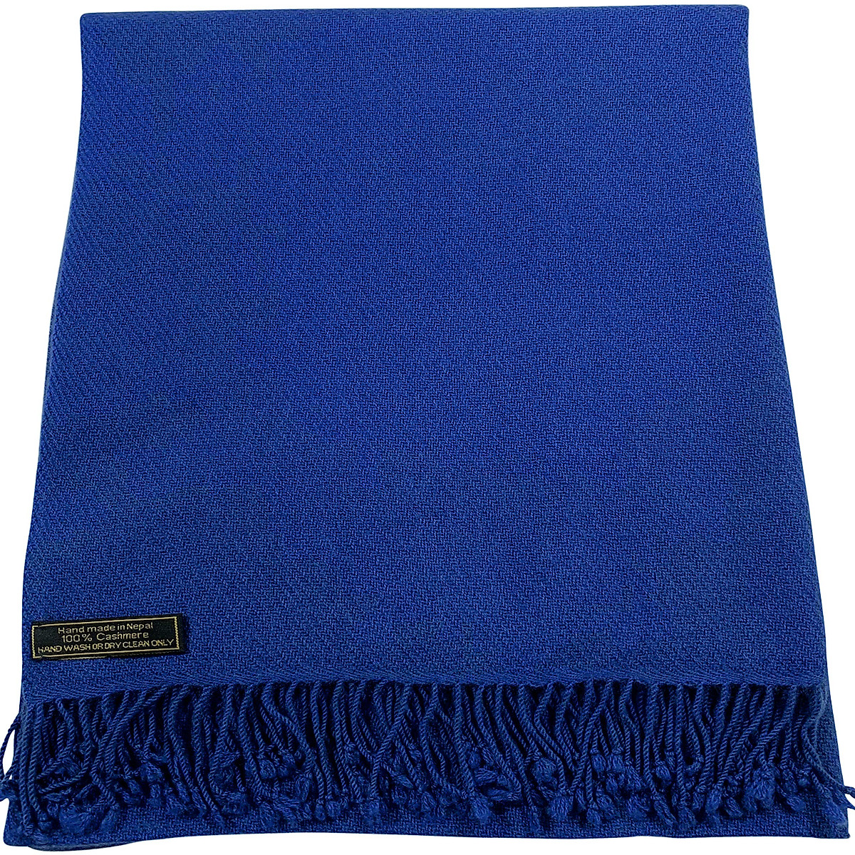 CJ Apparel Royal Blue 100% Cashmere Shawl Pashmina Scarf Wrap Stole Head Wrap Face Cover Hand Made in Nepal NEW