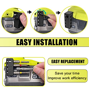 Magnetic 1/4-Inch Hex Bit Holders fit for Ryobi 18v Drill,Hex Screw Bit Storage on Side of Power Drill,Keep Bits Within Reach, Right Side