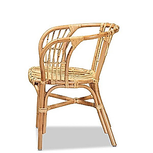 bali & pari Luxio Modern and Contemporary Natural Rattan Dining Chair