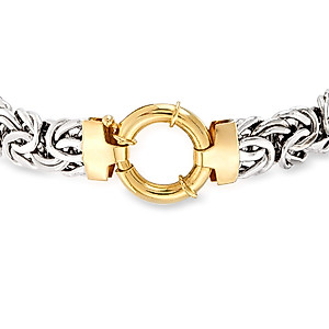 Ross-Simons Sterling Silver Byzantine Necklace With 14kt Yellow Gold. 18 inches