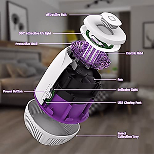 Diaotec Plug in Mosquito Zapper Lamp Indoor Use Electric Bug Zapper Fly Insects Trap with UV Light Attractant